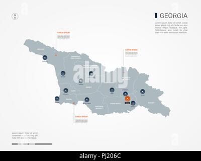 Georgia political map of administrative divisions - regions and ...