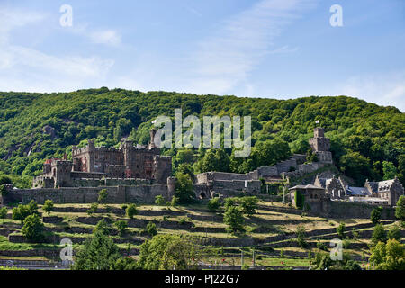 Burg Reichenstein (castle) at Trechtingshausen am Rhein (river Rhine ...