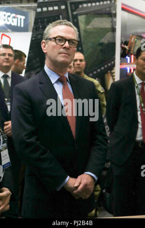 Minister for Defence Industry Christopher Pyne is seen with Kaurna ...