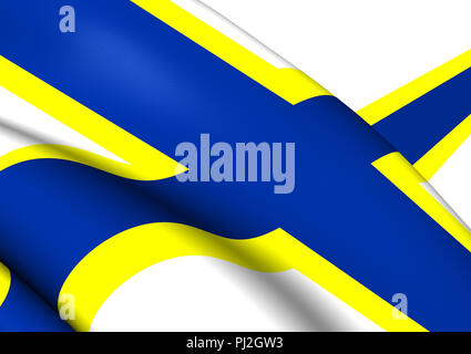 3D Flag of Bayamon Municipality, Puerto Rico. 3D Illustration Stock ...