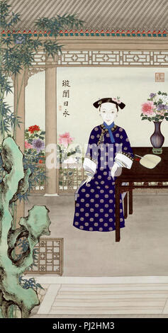 Painting of Empress Dowager Cixi (1835-1908) a Chinese empress dowager ...