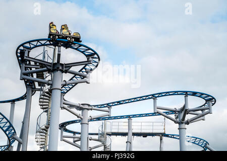 Cobra roller coaster ride at Paultons Park, Southampton, England Stock ...