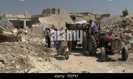 Azaz Syria during the Syrian Civil War Wide Angel of Damage Stock Photo ...