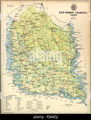 The Bacs-Bodrog county map is a historical geographical map, detailing ...