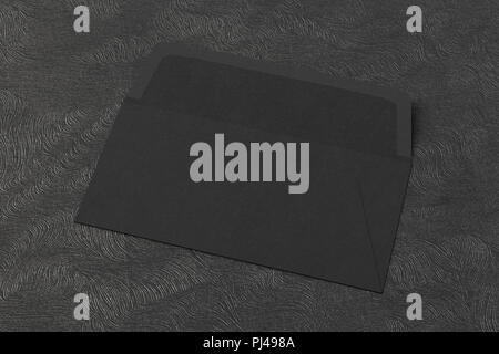 Black blank open envelope on white background. 3d render Stock Photo ...
