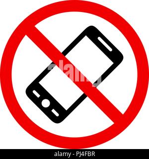 NO phone sign. Vector illustration. NO cell phone. Do not use your ...