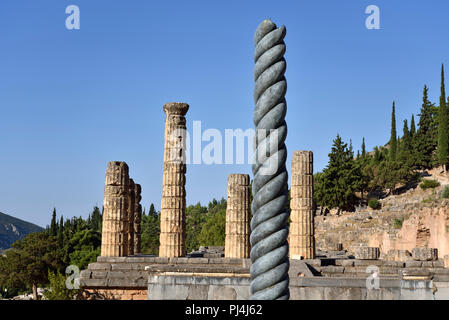 The altar of the Temple of Apollo, Delphi, Greece. Artist: Samuel Magal ...