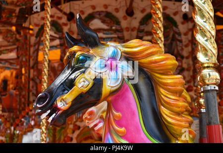 Traditional Victorian Steam Carousel Roundabout Gallopers or Galloping ...