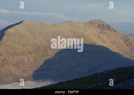 Sunset Shadow on Ruadh-stac Beag Mountain. Beinn Eighe NNR, Kinlochewe ...
