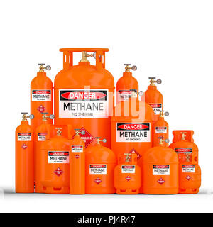 different methane cylinder container 3d rendering image Stock Photo - Alamy
