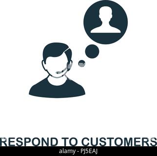 Customers Respond icon. Monochrome simple Project Management icon for ...