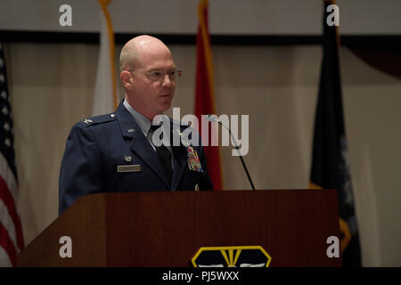 Col. Troy L. Endicott, 460th Space Wing commander, departs with his ...