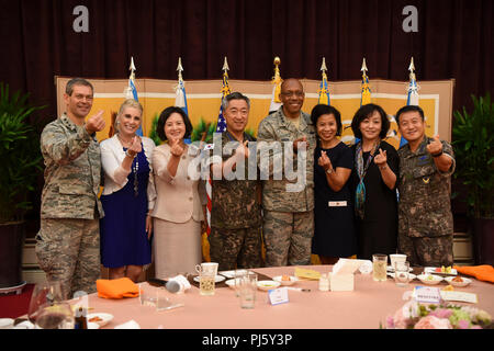 Lt. Gen. Kenneth Wilsbach, Seventh Air Force commander, his wife Cindy ...