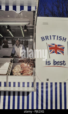 Mobile Market Trader Butcher Butchers Meat Lorry Stock Photo - Alamy