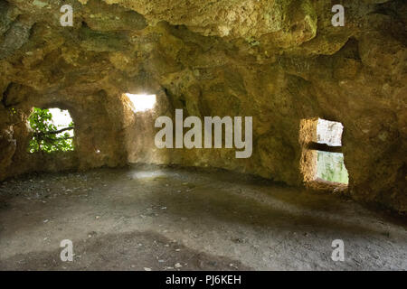 Windows where light enters a cave Stock Photo - Alamy