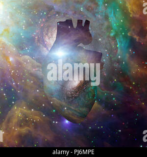 Interstellar Heart. Vivid galaxy in Universe Stock Photo - Alamy
