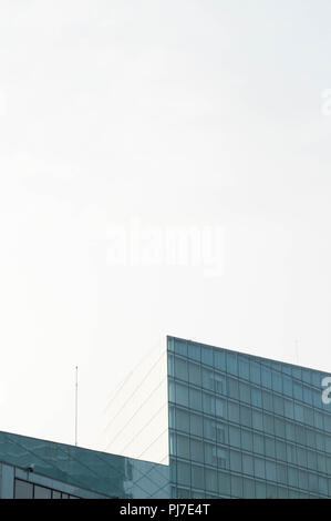 Stunning architectural diagonal shape building with blank space. Black ...