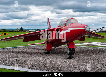 RAF Red Arrow aircraft tail fins. A line of tail fins of the Red Arrow ...