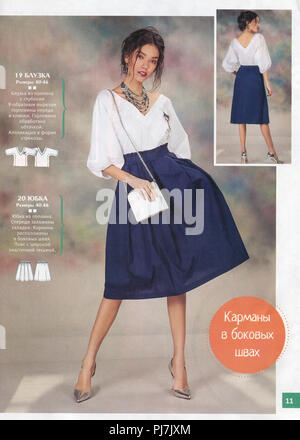 The inside of Russian magazine "Sewing and Cutting Stock Photo - Alamy