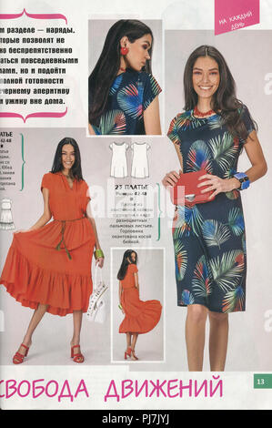 The inside of Russian magazine "Sewing and Cutting Stock Photo - Alamy
