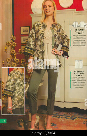 The inside of Russian magazine "Sewing and Cutting" № 12/2007 Stock ...