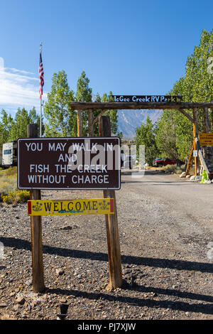 McGee Creek RV park and campground on highway 395 in the Eastern Sierra ...