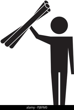 man pictogram worker with blueprints work Stock Vector Image & Art - Alamy