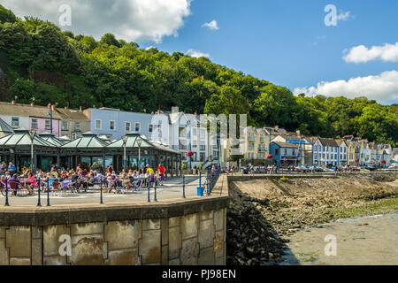 Mumbles Village in south Wales, with All Saints Church and fisherman's ...