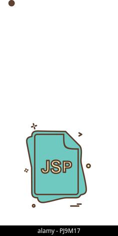 jsp file type flat icon, graphic resource template, vector illustration ...