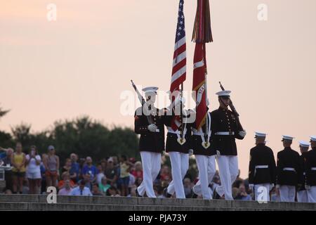 US Naval Academy Color Guard present the colors at the Color Parade at ...