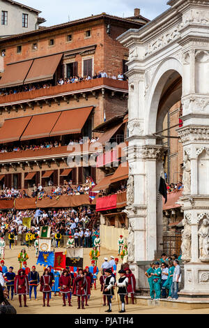 The Corteo Storico (Historical Procession) In The Piazza Del Campo, The ...