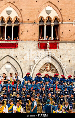 Colourfully Dressed Musicians and Contrada Members Wait Nervously For ...