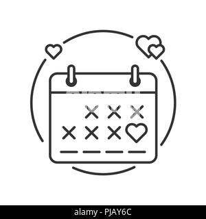 Calendar with hearts and dates crossed off Stock Photo - Alamy