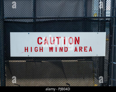 Road sign warning of strong wind, Patagonia, Argentina Stock Photo - Alamy