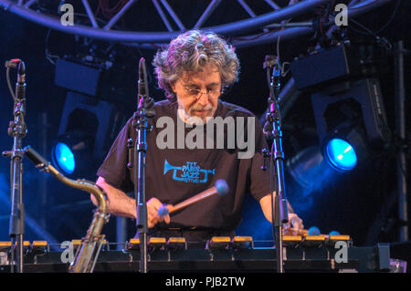 Lugano, Switzerland: 8 July 2005: Mike Mainieri of Steps Ahead playing ...