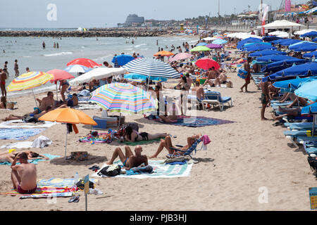 Bassa Redona Beach in Sitges, Spain Stock Photo - Alamy