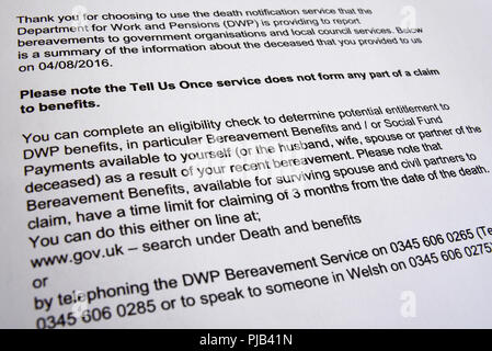 Department for Work & Pensions paperwork documents. British UK DWP ...