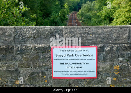 Network Rail safety information sign over a railway line Stock Photo ...