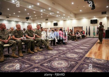 Lt. Col. Kenric D. Stevenson (center), outgoing commanding officer of ...