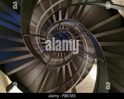 Spiral staircase bottom view. Geometric background Stock Photo - Alamy