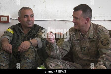 Syrian Democratic Forces Gen. Chiya talks with U.S. Army Brig. Gen ...
