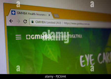 GMHBA Limited Website Homepage Stock Photo - Alamy