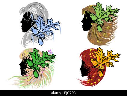tree representing the four seasons Stock Vector Image & Art - Alamy
