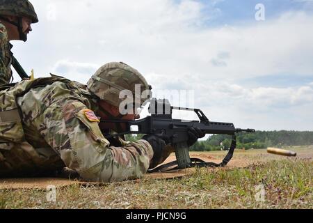 A U.S. Soldier with the 18th Combat Sustainment Support Battalion ...