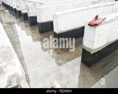 Ponding test conducted after applying waterproofing layer to the ...