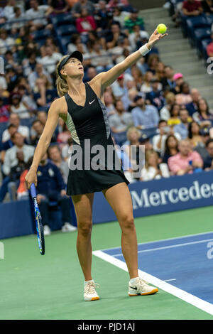 Maria Sharapova (RUS) competing at the 2018 US Open Tennis Stock Photo ...