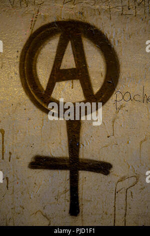 Anarchist sign, Lyon, France Stock Photo - Alamy