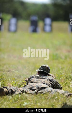 A U.S. Marine conducts his annual rifle qualification at Range 116A, on ...