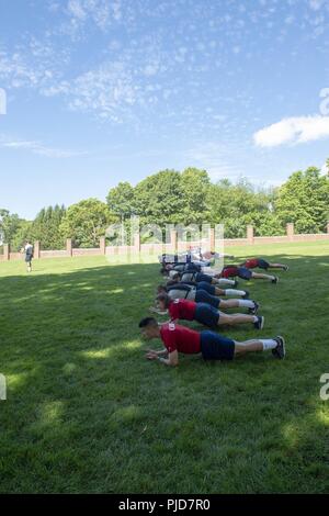 Coast Guard Academy swabs, cadre and staff participate in the Long Blue ...