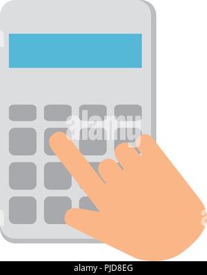 hands with calculator math isolated icon vector illustration design ...